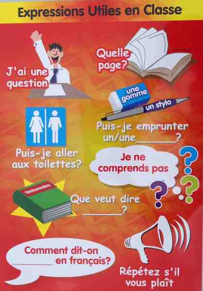 J'adore le Français! : MOTS UTILES EN COURS DE FRANÇAIS