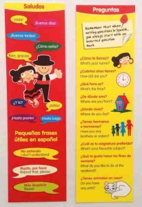 Learn Foreign Language Skills Spanish bookmark Saludos y Preguntas