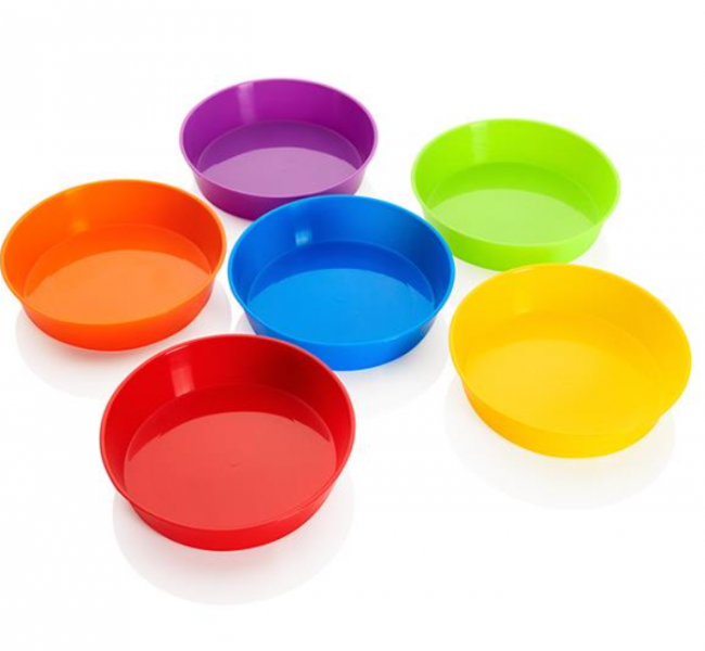 Learn Foreign Language Skills Pkt.6 Sorting Bowls Round - Asst Colours